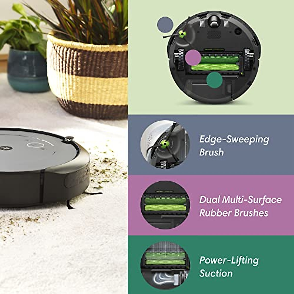 iRobot Roomba i2 (2152) Wi-Fi Connected Robot Vacuum - Navigates in Neat Rows, Compatible with Alexa, Ideal for Pet Hair, Carpets & Hard Floors, Roomba i2 (Renewed)