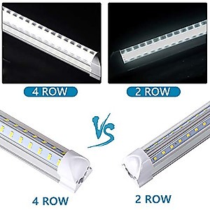 (10-Pack) 8ft LED Shop Light Fixture, 120W 19000LM 6000K, Cold White, V Shape, Clear Cover, Hight Output, Linkable Shop Lights, T8 LED Tube Lights, LED Shop Lights for Garage 8 Foot with Plug