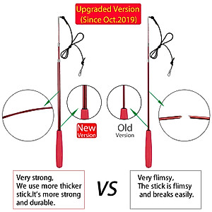 M JJYPET Retractable Cat Toys Wand,12 Packs Interactive Cat Feather Toys,9 Assorted Teaser Refills with Bell for Cat,Kitten