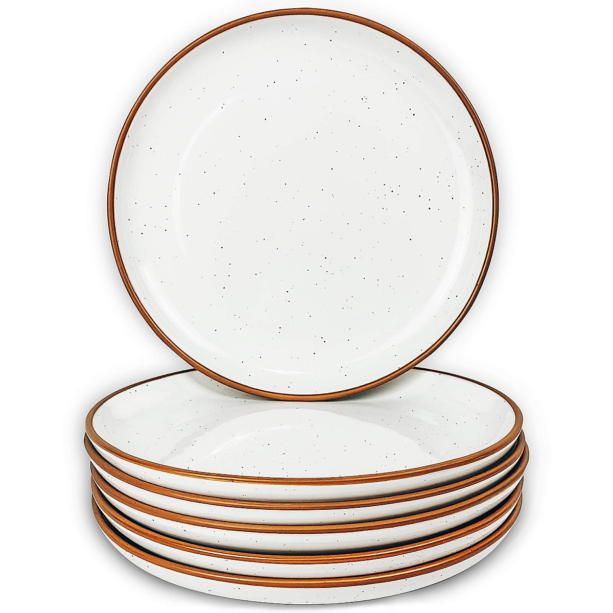 Mora Ceramic Plates Set, 7.8 in - Set of 6 - The Dessert, Salad, Appetizer, Small Dinner etc Plate. Microwave, Oven, and Dishwasher Safe, Scratch Resistant. Kitchen Porcelain Dish - Vanilla White