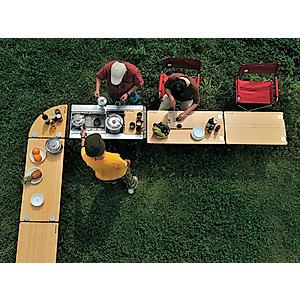 Snow Peak IGT Bamboo L Corner, CK-117TR, Designed in Japan, Laminated Bamboo, for Snow Peak Iron Grill Table System, Lifetime Product Guarantee