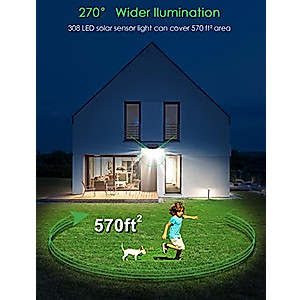 YUNNOVA Solar Outdoor Lights - Motion Sensor Outdoor Lights with 3 Heads Reflector Wireless Illumination Security Flood Lights with 270° Wide Angle,IP65 Waterproof,Wall Light for Garden Patio Garage