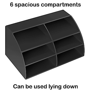 Acrimet Incline Desktop Easy Organizer Caddy Holder - Supplies Storage and Home Organization (Plastic) (Black Color)