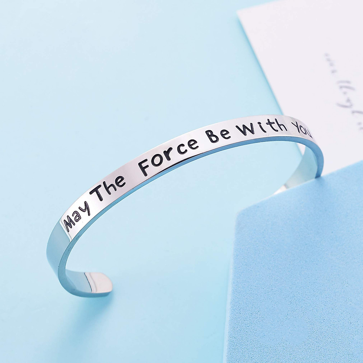 LParkin Star Wars Decor Bracelets For Women Man Starwars Gifts May The Force Be with You Cuff Bracelet