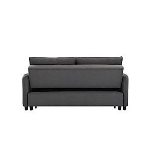 ERYE 3-in-1 Tufted Futon Loveseat Convertible Sleeper Bed W/Pull Out Sleep Daybed, Functional Reclining Backrest Love Seat Sofa & Couch for Living Room Sofabed, Queen, Grey W/ 2 Pillows