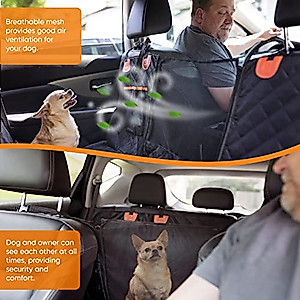 Dog Car Seat Cover for Back Seat | Waterproof Scratch Proof Back Seat Cover for Dogs | Pet Hammock Car Cover with Mesh Window | Nonslip Heavy Duty Dog Seat Covers for Cars Trucks SUV