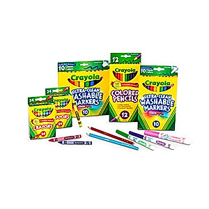 Crayola Back To School Supplies for Girls & Boys, Crayons, Markers & Colored Pencils, Gifts, 80 Pieces [Amazon Exclusive]