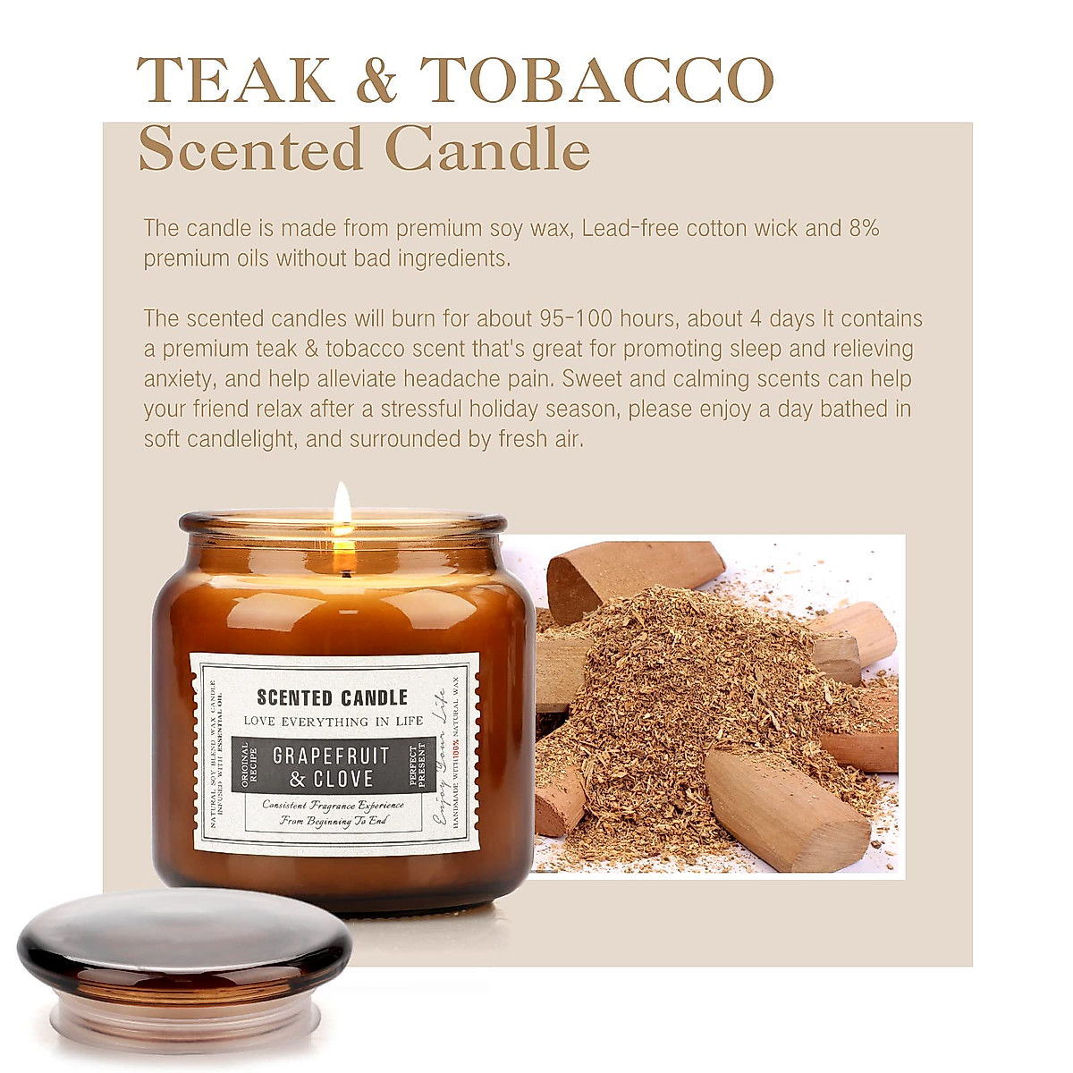 2 Pack Large Amber Grapefruit Candles for Home Scented - Mothers Day 32oz Candles Gifts for Women, Glass Jar Candles Gifts Sets for Women Girlfriend, Candles for Holiday Gifts -Amber