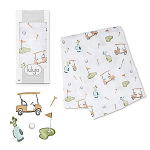Lulujo Baby Cotton Muslin Swaddle Blanket, 47 x 47-Inch, Golf