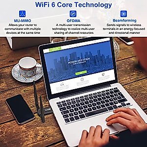 WiFi 6 USB Adapter for PC, XDO Wireless USB WiFi Adapter for Desktop Laptop Computer, USB 3.0 WiFi Dongle High Gain Dual Band 2.4G/5GHz, AX1800Mbps MU-MiMO Wireless Network Adapter for Windows 10/11