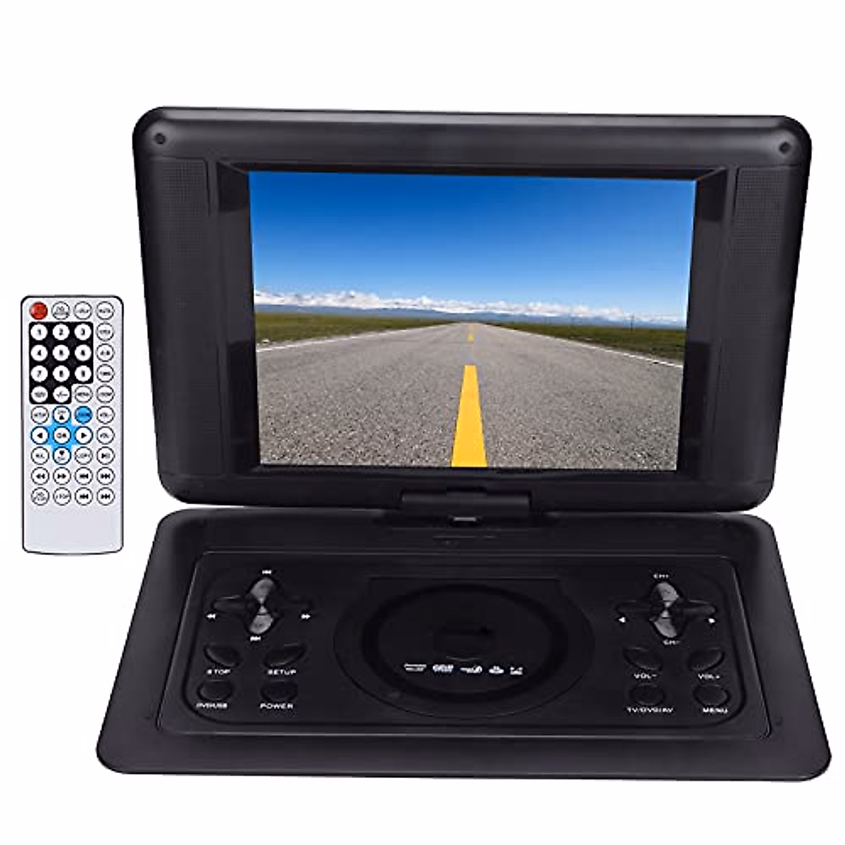 Zunate 12" Portable DVD Player, Small TV Player with 270° Rotation Screen, LCD Wide Screen Display Mobile DVD Player for Home, Office, Car (Black)