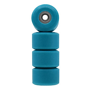 Teak Tuning Apex All Terrain Polymer (ATP) Fingerboard Wheels - New Street Shape, 65D - 7.7mm Diameter - ABEC-9 Stealth Bearings - Made in The USA - Sea Voyage Colorway