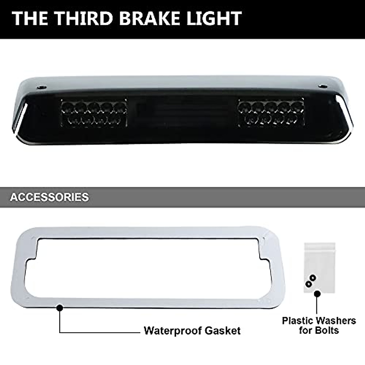 LED Third 3rd Brake Light for 04-08 Ford F150, 07-10 Explorer, 06-08 Lincoln Mark Rear Cargo Lamp High Mount Stop light