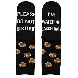 ZJXHPO Basketball Crew Sock Please Do Not Disture I'm Watching Basketball Novelty Sock For Basketball Lover Gift (Disture Basketball)