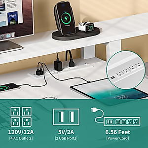 YITAHOME L Shaped Desk with 3 Drawers, 65" Corner Computer Desk with Power Outlets & LED Lights, L-Shaped Desk with File Cabinet & Printer Stand for Home Office, White