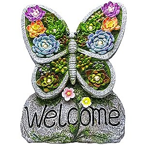 AWLLY Butterfly Garden Statues Outdoor Decor Sculptures, Garden Figurines, Patio, Lawn, Yard Art Decoration