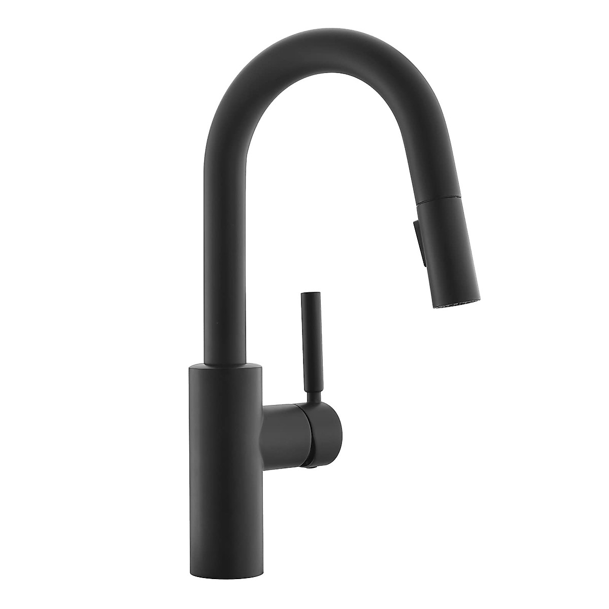 OUEN Matte Blcak Bar Faucet with Pull Down Sprayer for Single Sink,Bar Brass Faucet One Hole for RV Campers Sink Small Faucet with cUPC Supply Hose