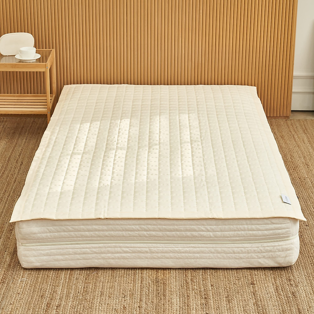 Cotton Queen Mattress Pad/Blanket, Also can be Used as Cover by ShieldLife, Cotton Blend Protection Mat for Queen Size Bed, Compatible with TheraMat Heated Mattress Pads, Made in Korea