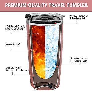 Lifecapido Gifts for Mom - Don't Mess with Mama Saurus 20oz Tumbler, Mamasaurus Insulated Tumbler with Lids - Mom Gifts from Daughter Son for Birthday Christmas Mother's Day, Rose Gold