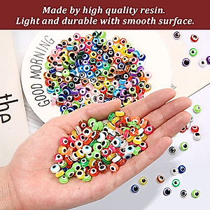 24 Style 800 pcs Evil Eye Beads, Evil Eye Beads for Jewelry Making, Evil Eye Charms with 1mm Hole