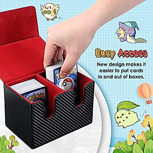 IDJWVU MTG Deck Card Box for 400+ Cards - PU Leather, Magnet Holder, Ideal for Collectible Trading Cards - Gift for Kids and Adults (400+)