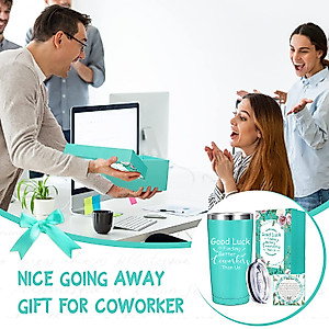 4 Pcs Going Away Gift for Coworker Farewell Gifts Coworker Leaving Gifts New Job Luck Gifts for Colleagues, Women, Friends, 20 oz Tumbler Beads Farewell Bracelet Gift Card Gift Box (Classic Green)