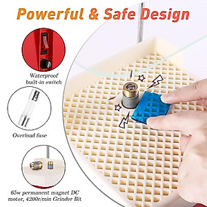 CENAP Portable Stained Glass Grinder, 4200r Mini DIY Grinding Tool Kit with 5/8" + 1" Replaceable Diamond Grinder Bit + Acrylic Bezel, for Glass Ceramic and Other Brittle Hard Materials