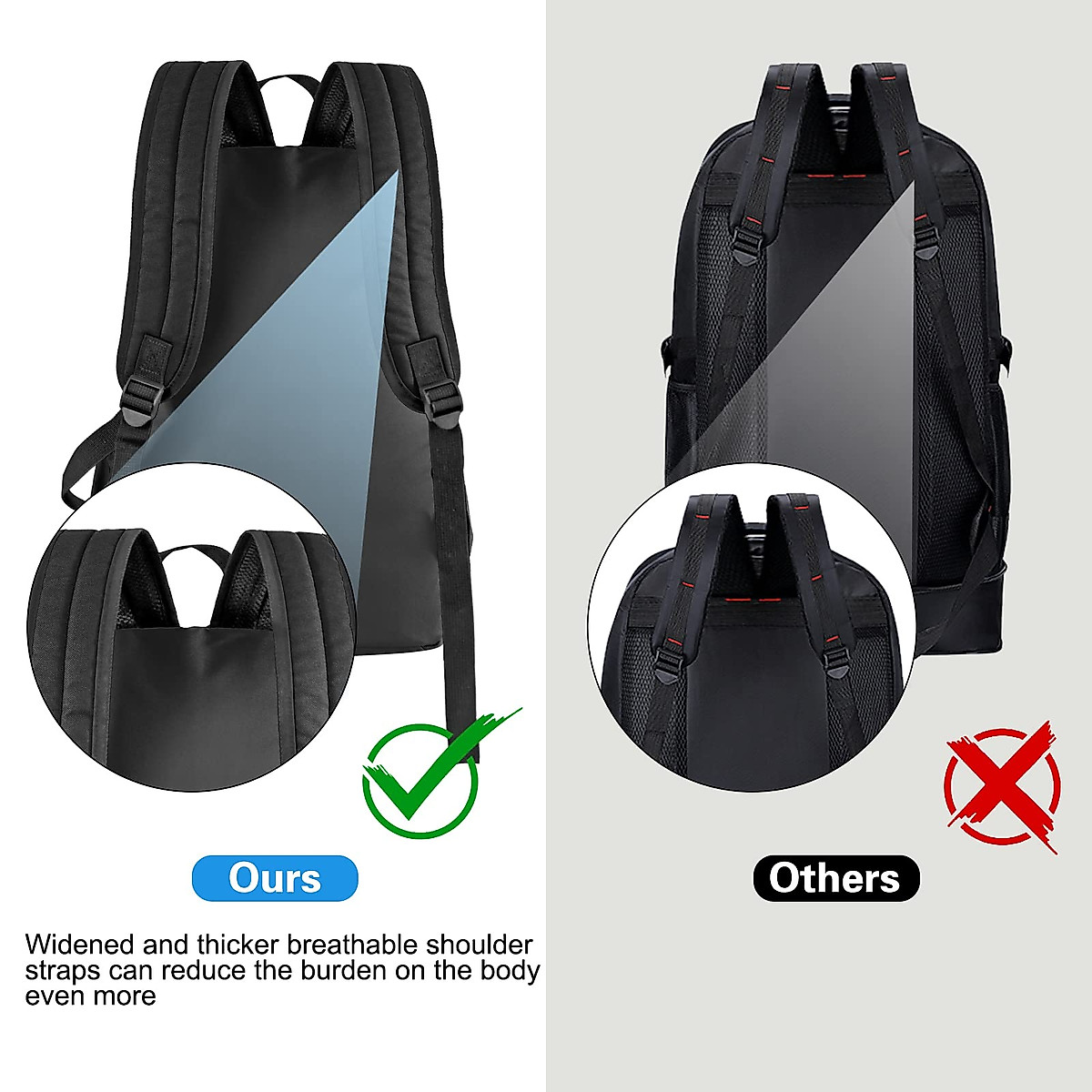 HEEYA Classic Basic Backpack Lightweight Bookbag for College Middle School Travel Work for Girls Boys - Black