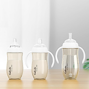 Gulicola Newborn Breastfeeding Baby Bottle with Extra Slow Flow Nipples, 0 Months+, Anti Colic, BPA Free PPSU, 7 oz - Clear