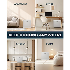 Upstreman 1.7 Cu.ft Mini Fridge with Freezer, Dorm Essentials, Adjustable Thermostat, Energy Saving, Low Noise, Single Door Compact Refrigerator for Dorm, Office, Bedroom, White-FR17