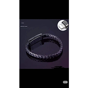 YXWJ USB Charging Cable Bracelet Fashion wrist Data Charger Cord Leather Cuff Band, Convenient to carry,Practical gifts.