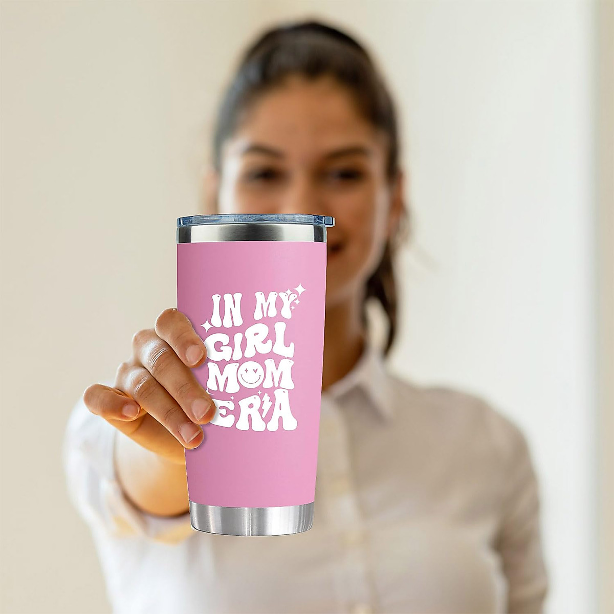 CHICKOR In My Girl Mom Era Tumbler With Straw - Mothers Day Gift, Girl Mama Coffee Cup For Mom of Girls, New Mom, Mommy,Pregnant Moms, Expecting Mom, Mom To Be - 20 Oz Girl Mom Travel Mug
