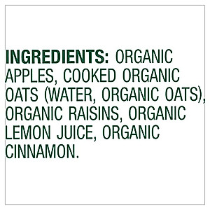 Sprout Organic Baby Food, Stage 2 Pouches, Apple Oatmeal Raisin with Cinnamon, 3.5 Oz Purees (Pack of 12)