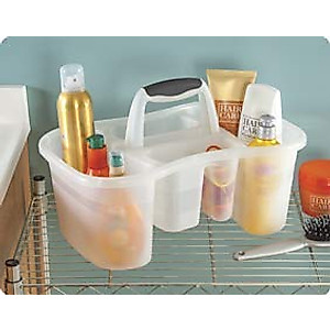 JOEY'Z Plastic Bath/Bathroom Caddy Shower Tote with 5 Compartments