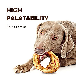 Afreschi Turkey Tendon Dog Treats for Signature Series, All Natural Human Grade Puppy Chew, Ingredient Sourced from USA, Hypoallergenic, Easy to Digest, Rawhide Alternative, 4 Units/Pack Ring (Small)