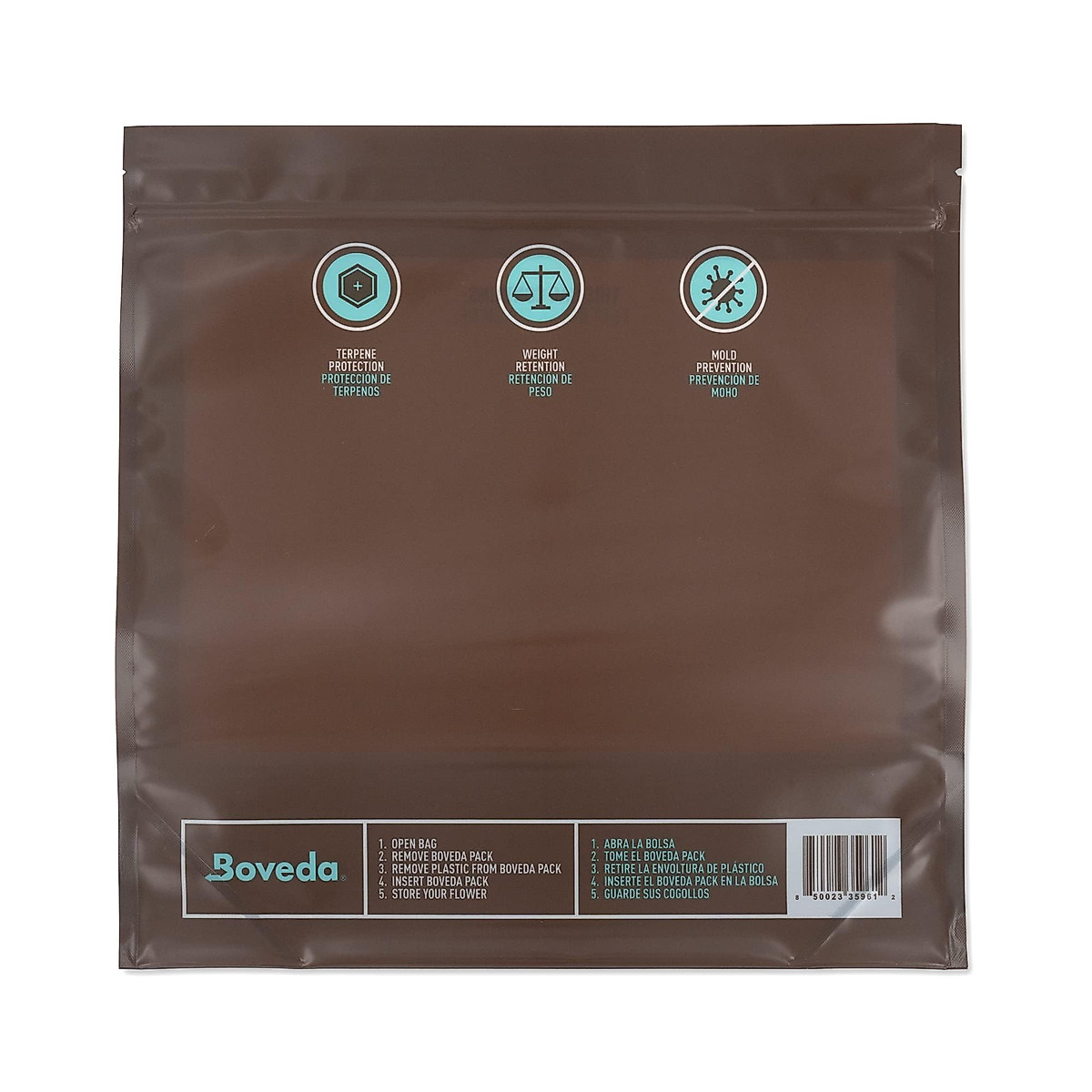Boveda Fresh Bag – 62% RH Size 67 Included - For Curing & Storing Up to 1 Pound (16 Oz) – 1 Large Zip Lock Storage Bag with 2-Way Humidity Control Pack