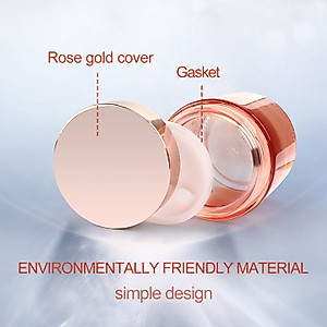 Cositina 4 Pack 3.4 oz Pink Glass Jars with Rose-Golden Lids & Inner Liners,Empty Round Storage Containers Travel Jars Pot,for Cosmetics,Gel,Eye shadow,Makeup,Face cream Lotion