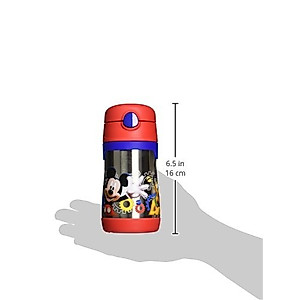Thermos Vacuum Insulated Stainless Steel 10-Ounce Straw Bottle, Mickey Mouse Clubhouse