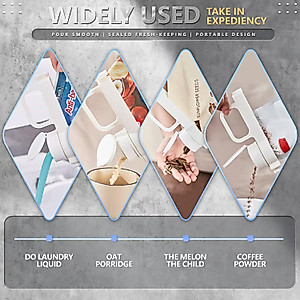 Miocololy Bag Clips with Pour Spout, Spouts Reusable Plastic Cap Sealer Clips for All Food Storage (2 PCS)