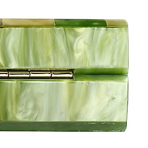 Acrylic Evening Box Bag for Women Multicolor Sequin Geometric Bridal Clutch Prom Handbag Wedding Bag Party Purse Bag (Green)