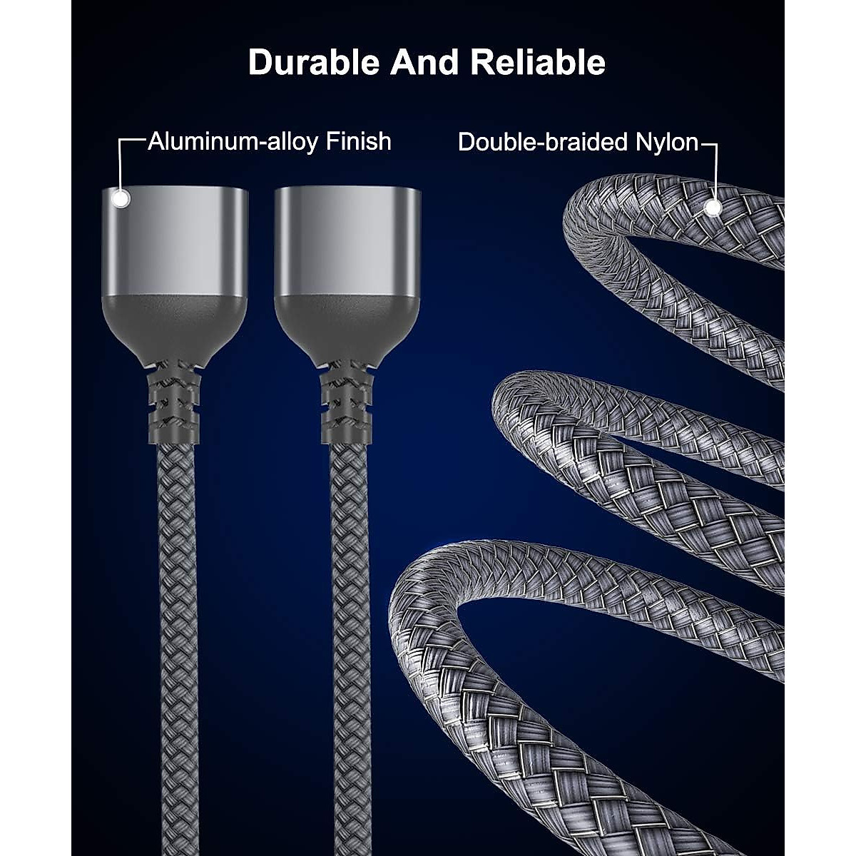 Itramax USB Splitter 1 in 2 Out 1FT 2Pack,USB Y Cable Double USB Adapter Splitter USB Male to Female Extension Cord Dual Port Extender Hub Data Power Charger Split for TV,PC,Laptop,MacBook,PS4,PS5