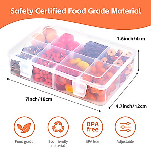 AQSXO 2 Pcs Snack Box Container for Kids, 8 Compartments Snack Containers Reusable Meal Prep Lunch Containers.