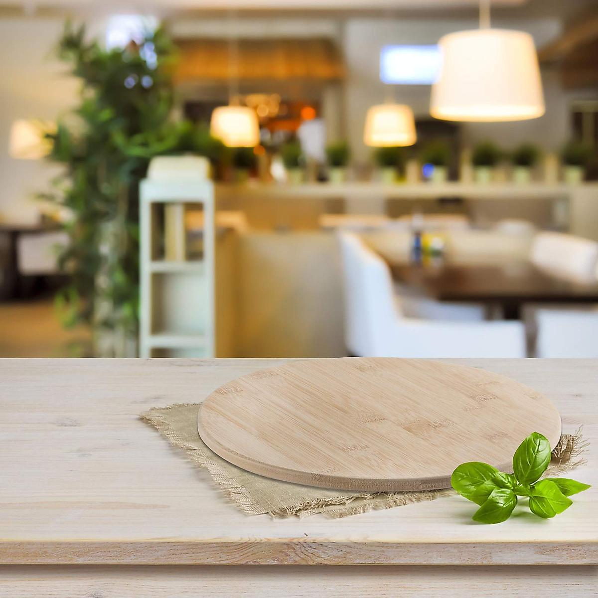 Bamboo Cutting Boards for Kitchen - Wood Cutting Board with Juice Grooves - Small Round Wood Tray & Cutting Board Meat, Wooden Cutting Boards for Kitchen Brisket Chopping Board, 16” x 0.5” Pack of 2