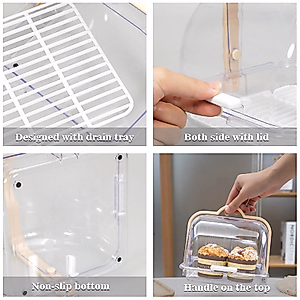 MineDecor 3-in-1 Acrylic Cake Carrier with Stand and Lids 2 Layer Cake Plate with Dome Cover Clear Cake Holder for Cupcakes Chips Fruits Vegetable Salads Bowl