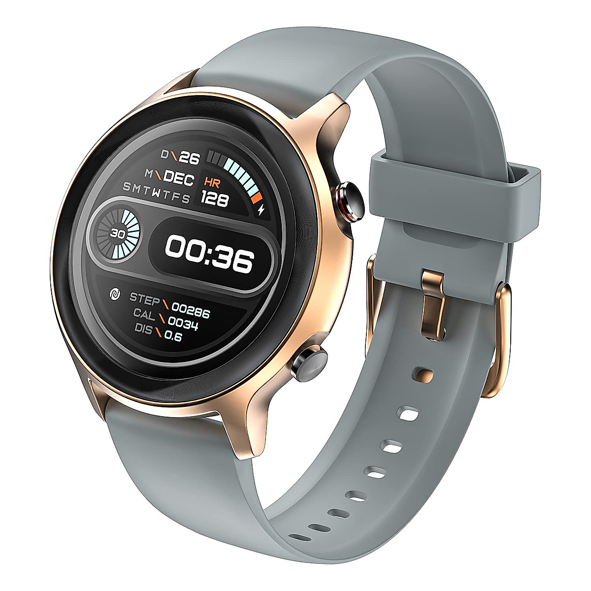 NoiseFit Active Smartwatch for Android and iPhone Fitness Tracker Fitness smartwatch Heart Rate Monitor for Men and Women- Zesty Grey