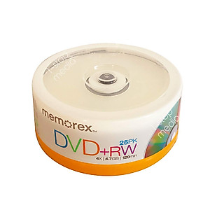 Memorex : Disc DVD+RW 4.7GB 4X 25/spindle -:- Sold as 2 Packs of - 25 - / - Total of 50 Each