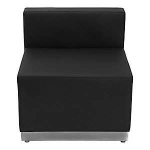 Flash Furniture HERCULES Alon Series Black LeatherSoft Chair with Brushed Stainless Steel Base