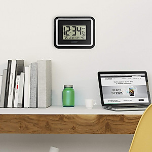 La Crosse Technology BBB84022 Atomic Digital Wall Clock with in Temp & Humidity