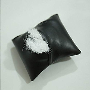 Teensery 6 Pcs Black PU Leather Small Bracelet Watch Pillow Bangle Cushions for Jewelry Displays, 4x4 inch