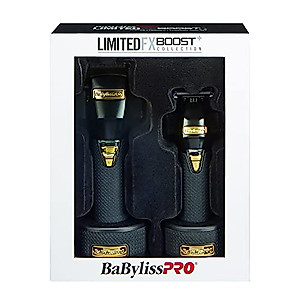 BaBylissPRO LIMITEDFX BOOST+ Collection: Clipper, Trimmer, and bases - Black, Unisex Adult